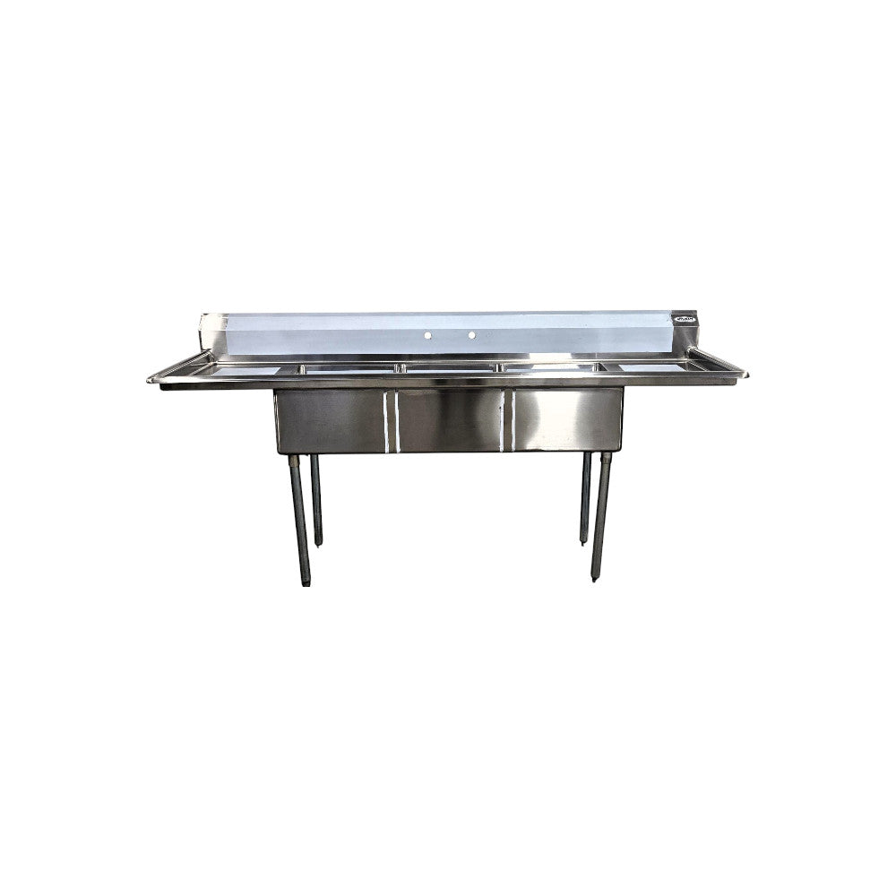 Omcan 3 Well Sink - Left and Right Drainboard - 18'' – EconoLease